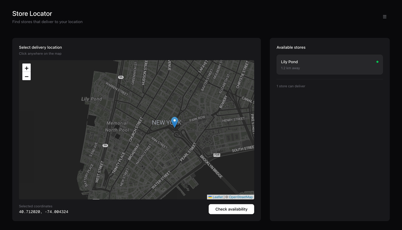 Build a “delivery store locator” using Spatial Columns in Appwrite Databases - Appwrite