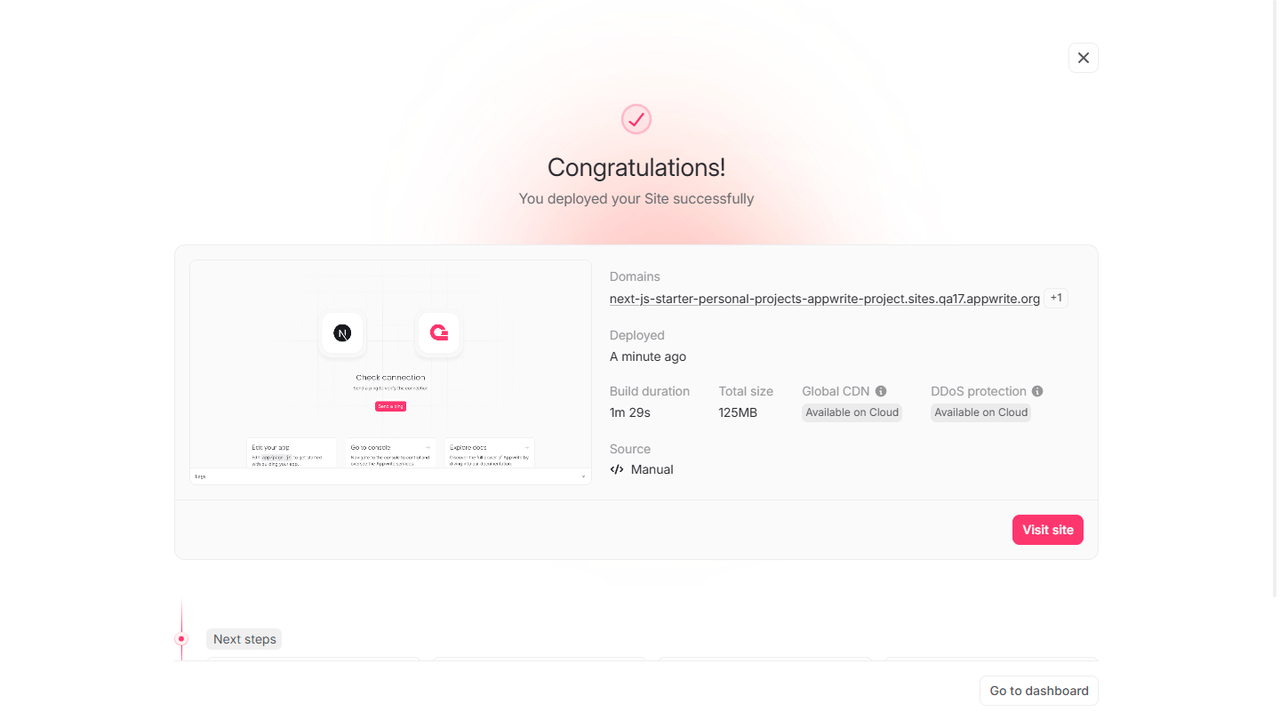 How to setup the Next.js starter template on Appwrite Sites - Appwrite