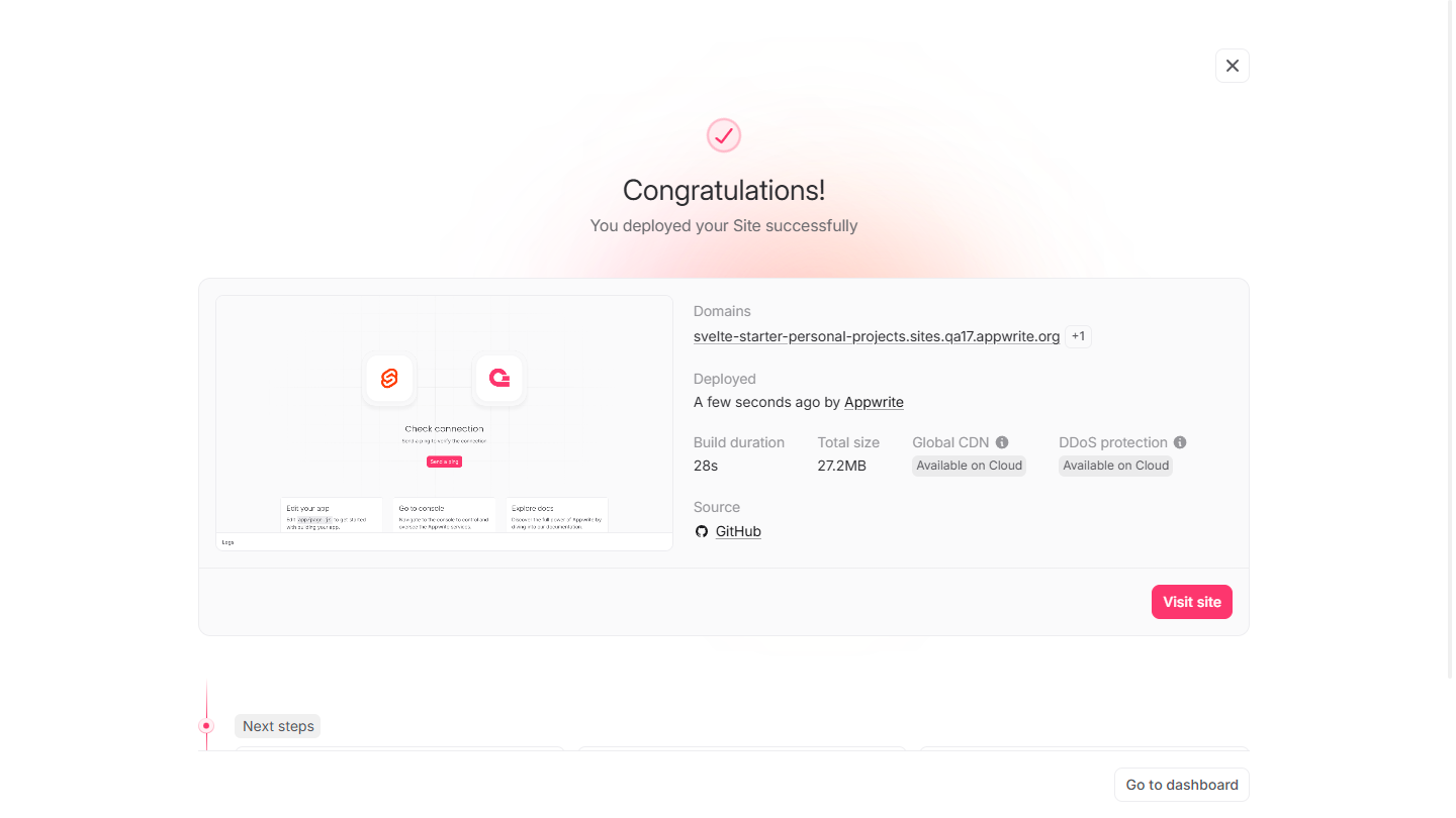 How To Setup The Sveltekit Starter Template On Appwrite Sites Appwrite
